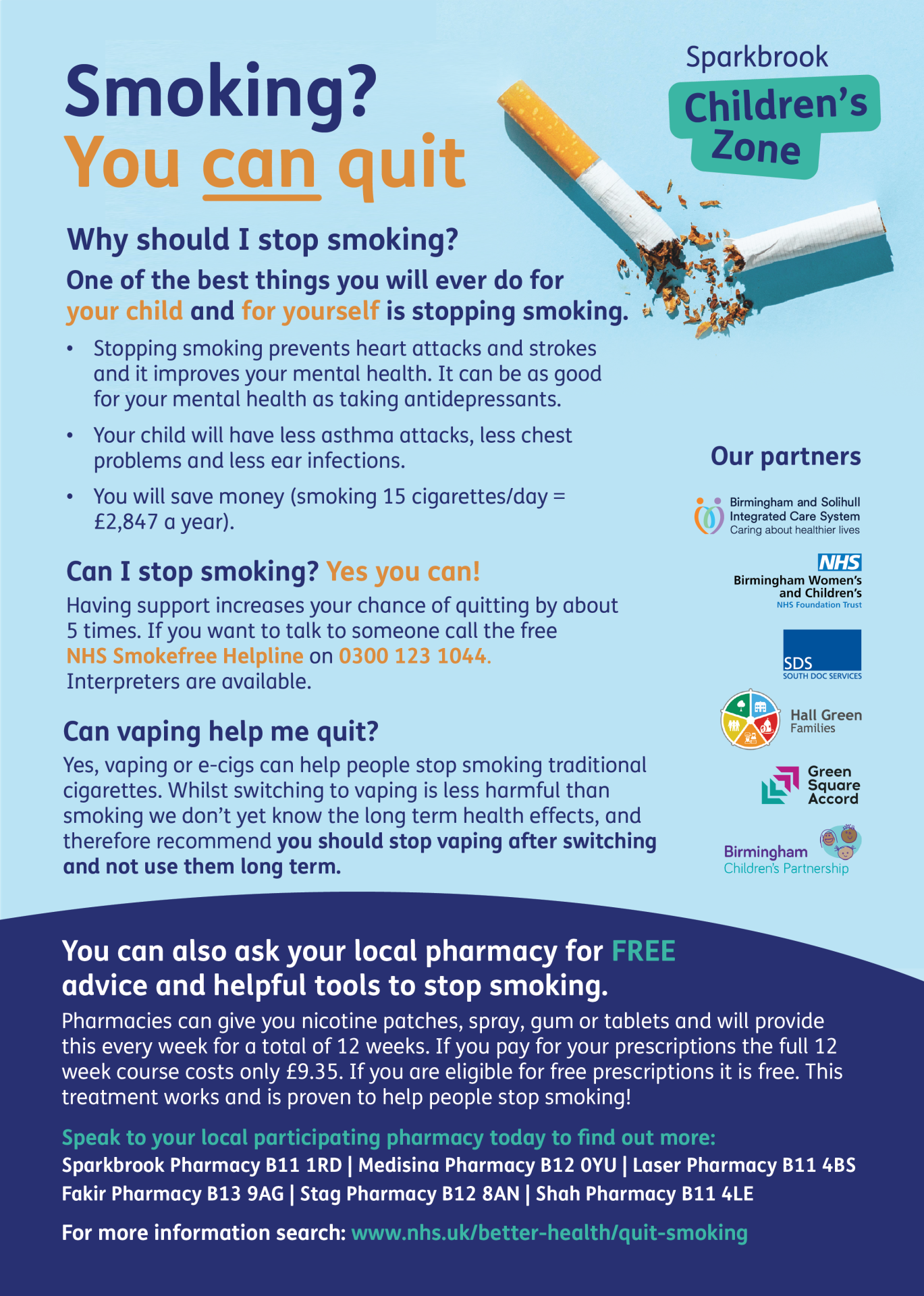 Sparkbrook Children’s Zone – Hall Green Communities